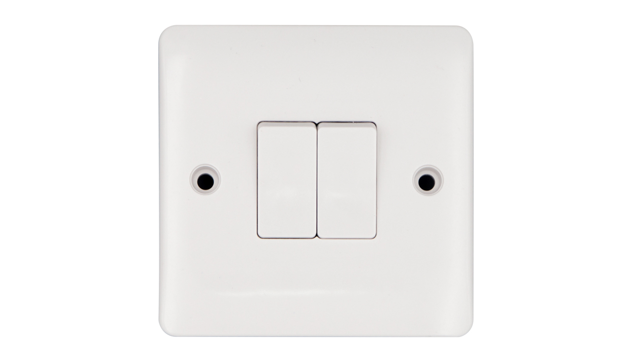 Deta VP1204 Vimark Pro 2 Gang 2 Way 10AX Plate Switch