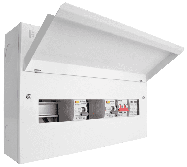 Elucian CUEB18MSRCDSP10 18 Way Consumer Unit 100A Main Switch 2X80A RCD ...