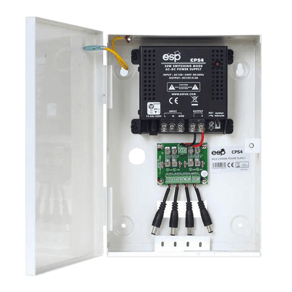 ESP HD View CPS4 12vdc 4x1 Amp CCTV Boxed Power Supply