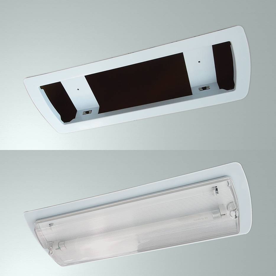 Eterna BULKFRAME Semi-Recessed Emergency Bulkhead White Frame