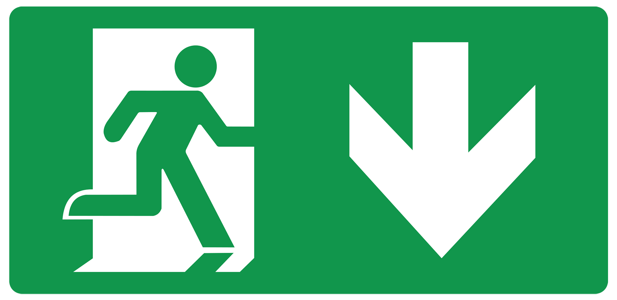 Eterna ISOEBLGDD ISO Down Arrow Legend For Emergency EXITBOXES