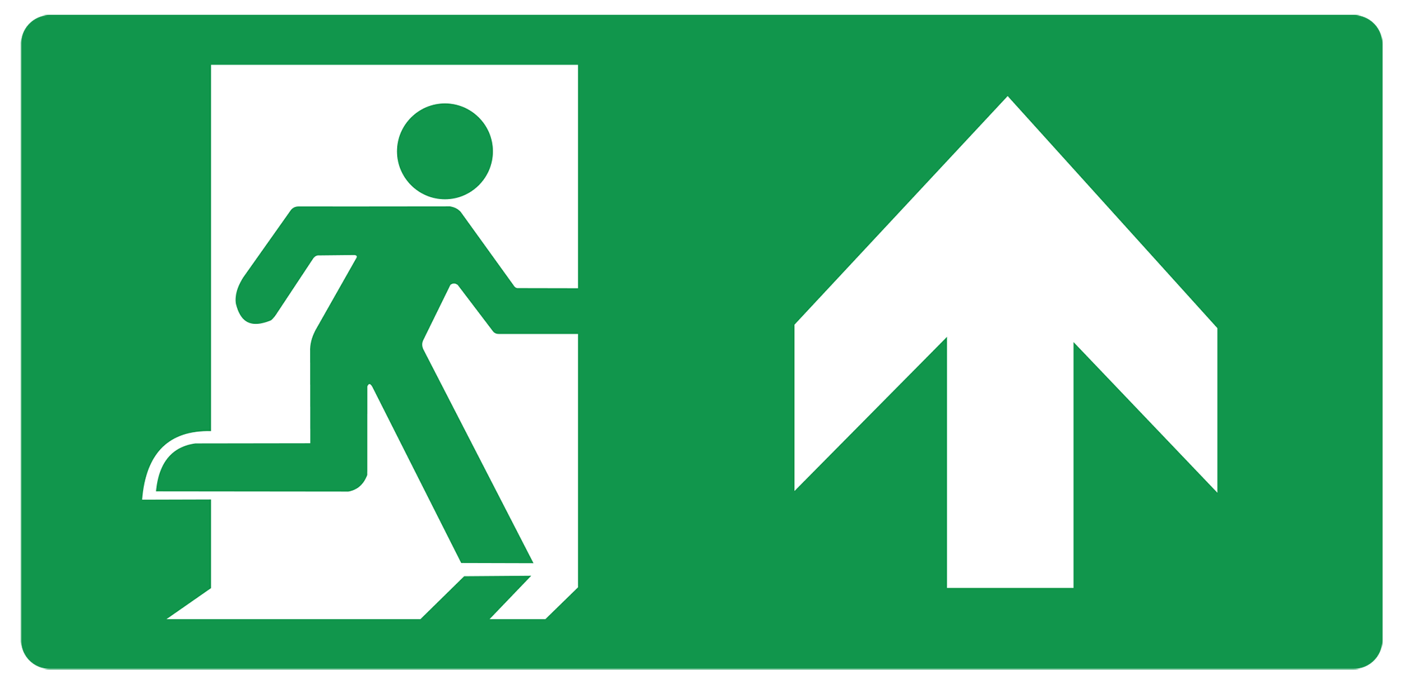 Eterna ISOEBLGDU ISO Up Arrow Legend For Emergency EXITBOXES