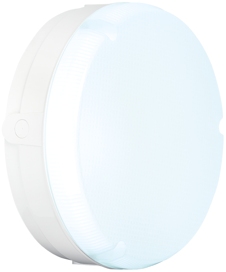 Eterna OPCIRMW Fresh Prince Circular White IP65 Bulkhead Opal Power CCT With Step Dim Sensor