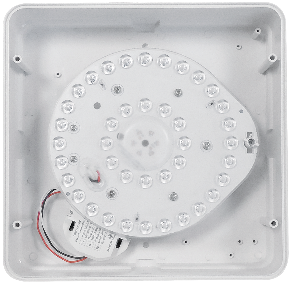 Eterna PRSQEM3 Fresh Prince Square White IP65 Bulkhead Power CCT With ...