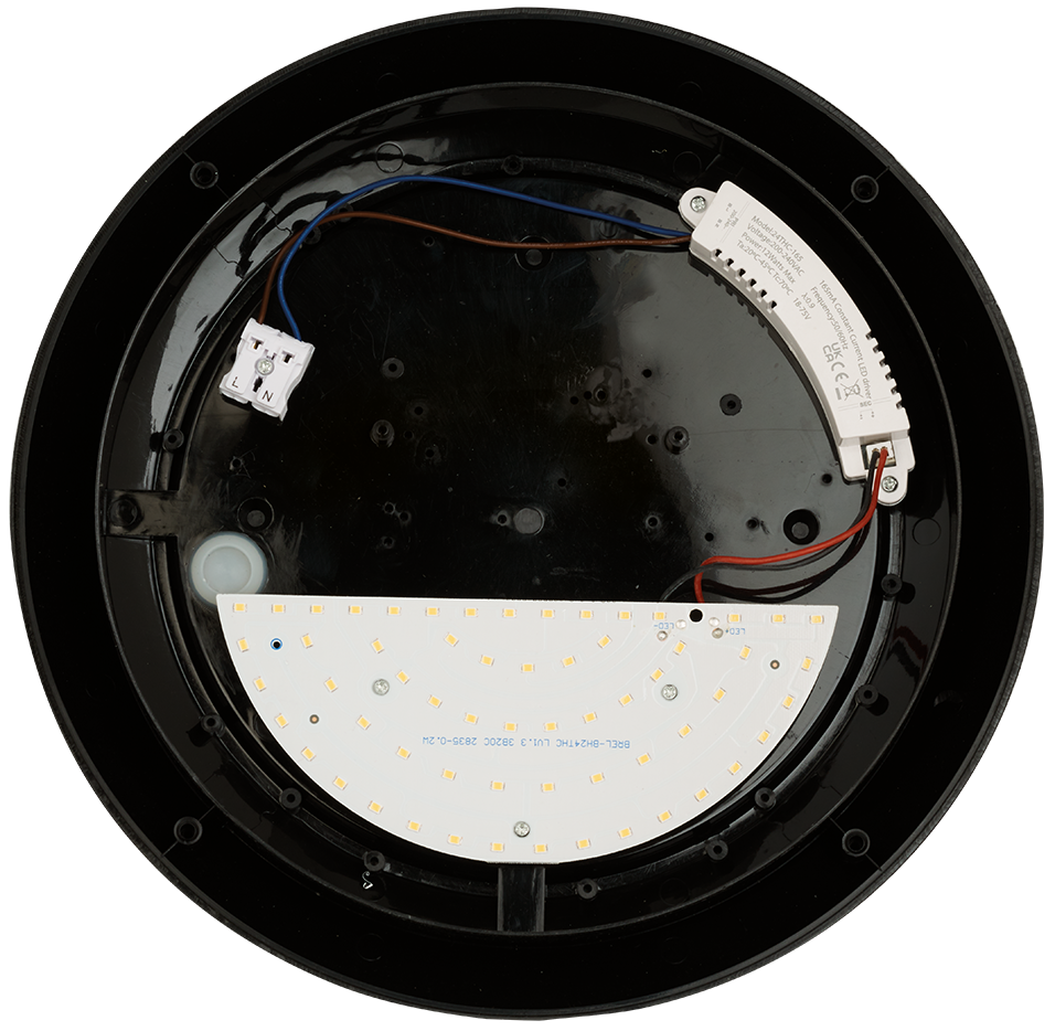 Eterna SHEYEBK Sparrowhawk IP66 Black Circular Bulkhead Opal Eyelid White 11W LED 4000K