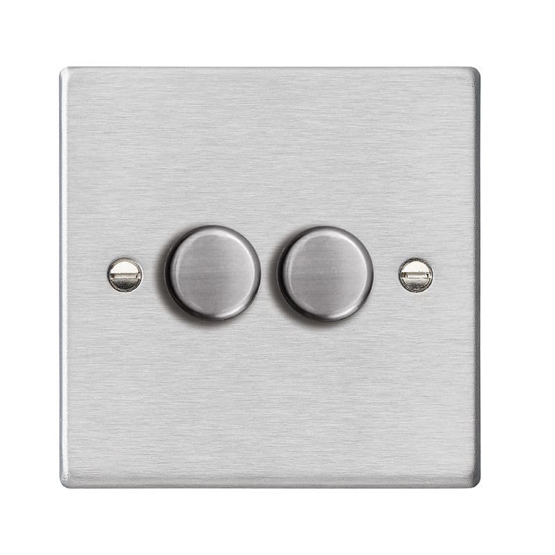 Hamilton 742XLEDITB100 Hartland Satin Stainless 2G 2 Way Dimmer With ...
