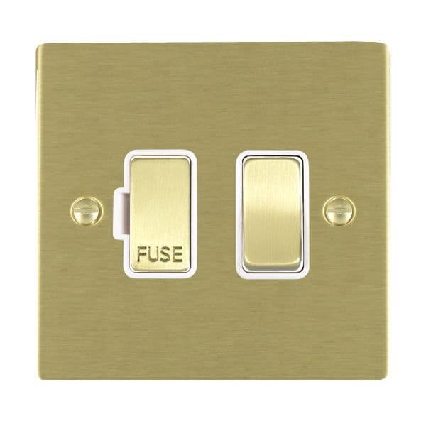 Hamilton 82SPSB-W Sheer Satin Brass 1G 13A Double Pole Fused Spur With ...