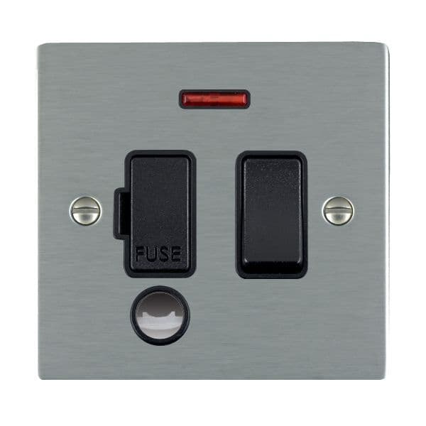Hamilton 84SPNCBL-B Sheer Satin Stainless 13A Double Pole Fuse Single ...
