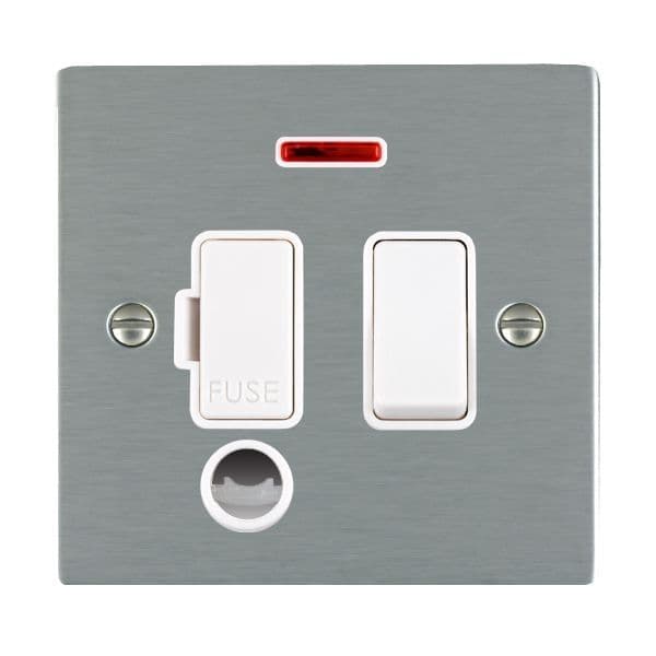 Hamilton 84SPNCWH-W Sheer Satin Stainless 13A Double Pole Fuse Single ...