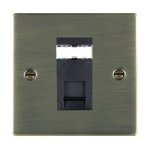 Hamilton 89J45B Sheer Antique Brass 1G RJ45 CAT5E Unshielded With Black ...