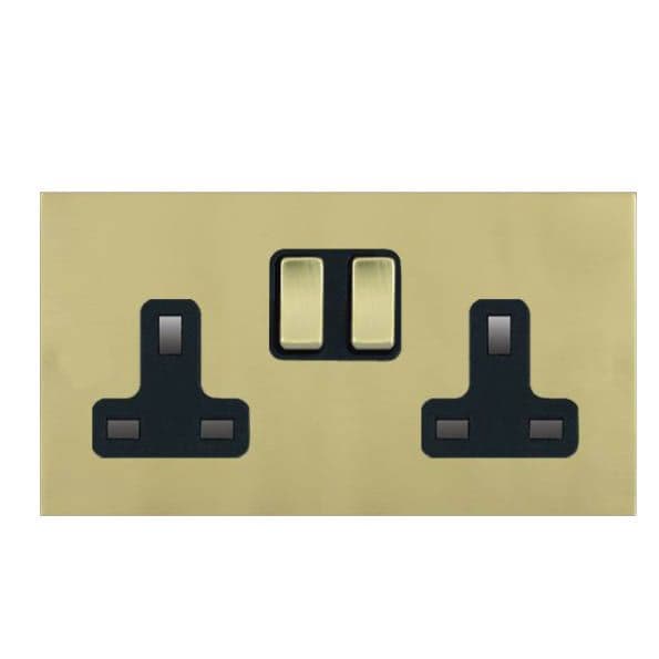 Hamilton 8G21SS2PB-B Sheer G2 Polished Brass 2G 13A Double Pole Switch ...