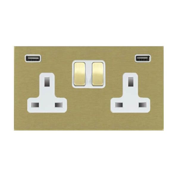 Hamilton 8G22SS2USBULTSB-W Sheer G2 Satin Brass Double Pole 2G Switched ...