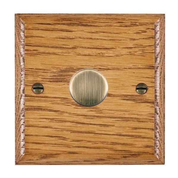 Hamilton WOM1XTEAB Woods Ovolo Medium Oak 1g 250W Multi-Way Dimmer With ...
