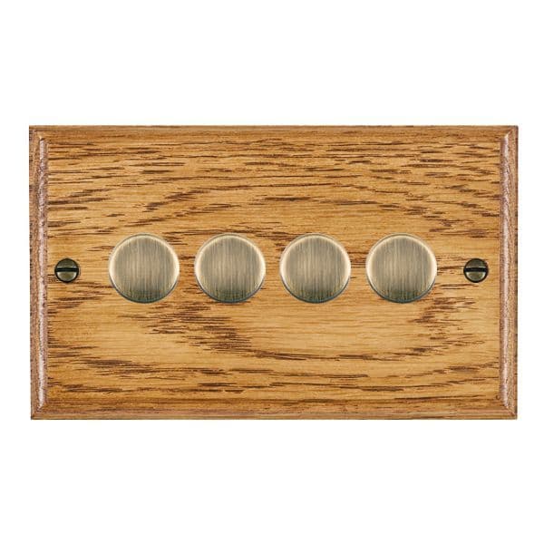 Hamilton WOM4XTEAB Woods Ovolo Medium Oak 4g 250W Multi-Way Dimmer With ...