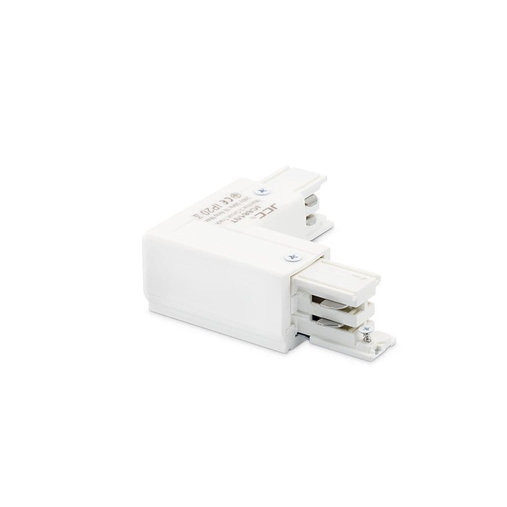 JCC JC88107WH Mainline 3 Circuit Track L Connector Right Side Earth White