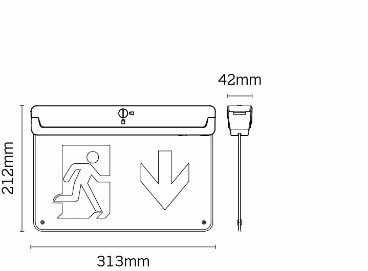JCC JCEM110020BLK EscapeLUX Emergency Exit Blade 2 in 1 Wall & Ceiling ...