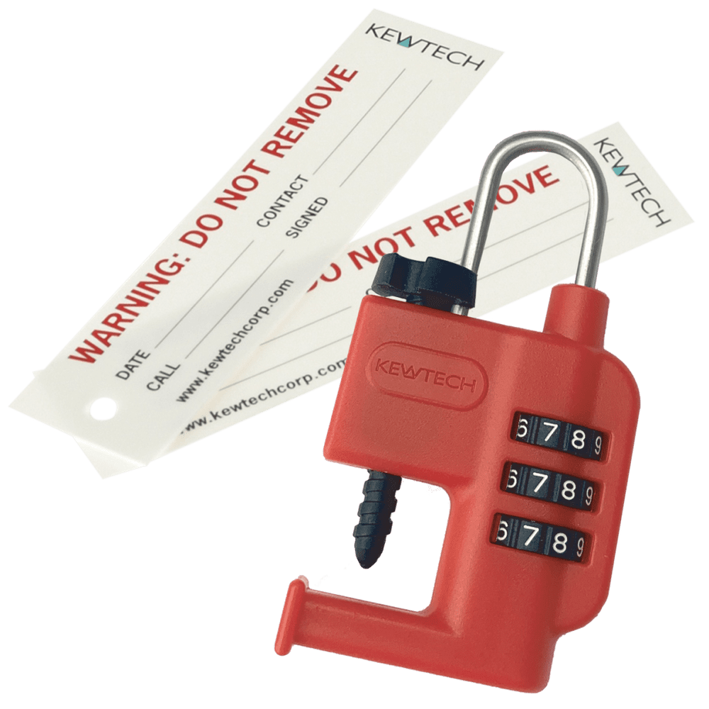 Kewtech FUSELOK Combination Lock Off Device For Fused Spur 2 x Warning Tags