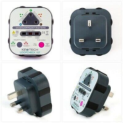 Kewtech LOOPCHECK107 Mains Socket Tester With Loop Check Mains Polarity ...