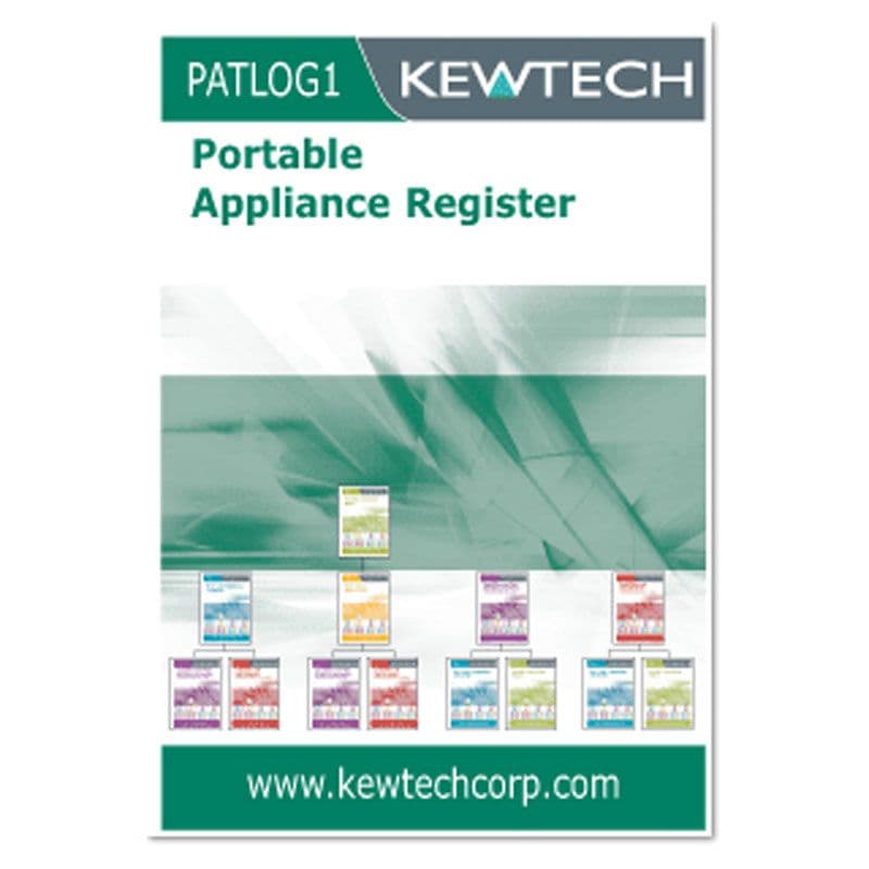 Kewtech PATLOG1 Portable Appliance Register Log Book