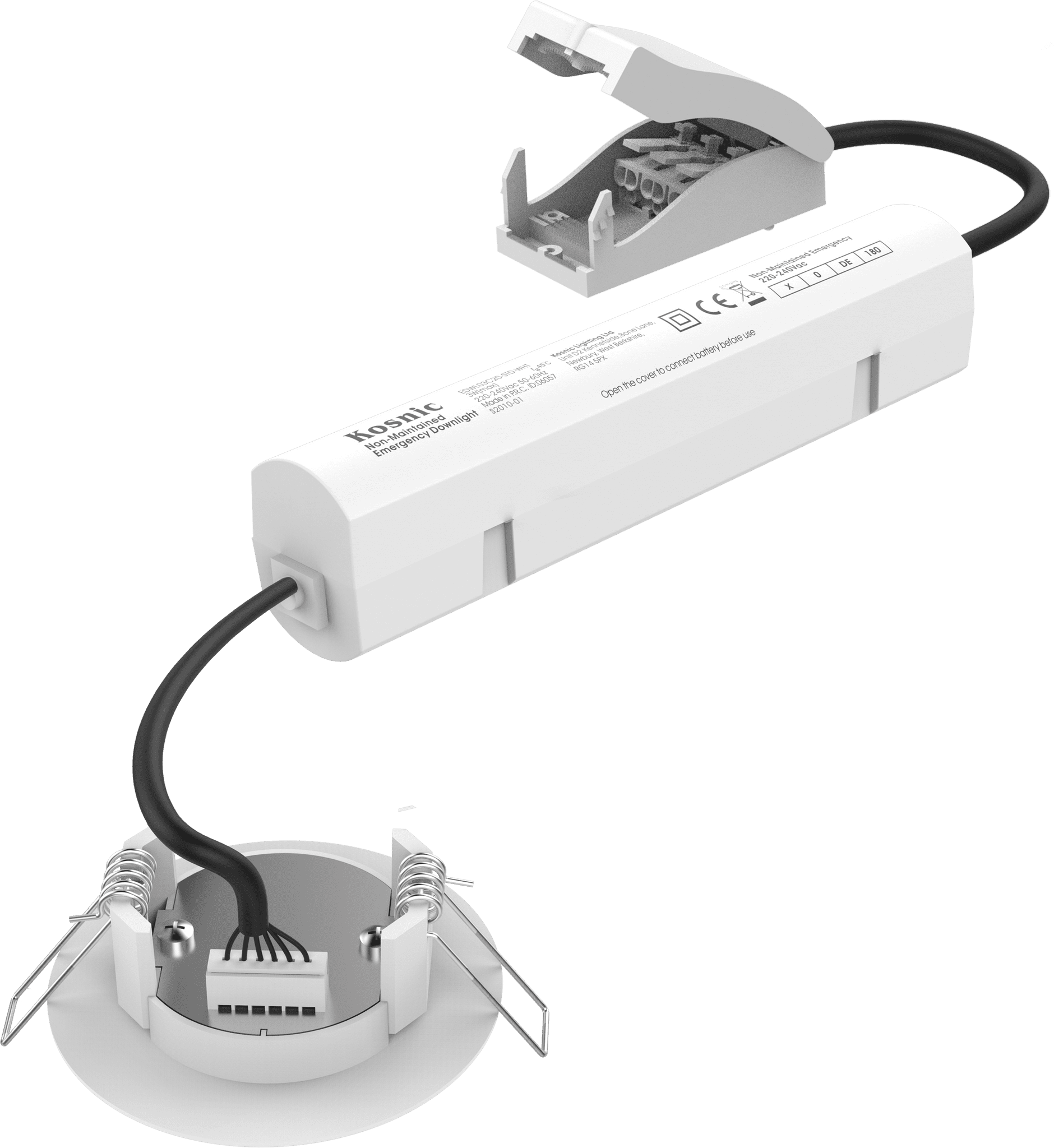 Kosnic NTR03-BLK Nitro Standard 3W Emergency Downlight Non-Maintained Black