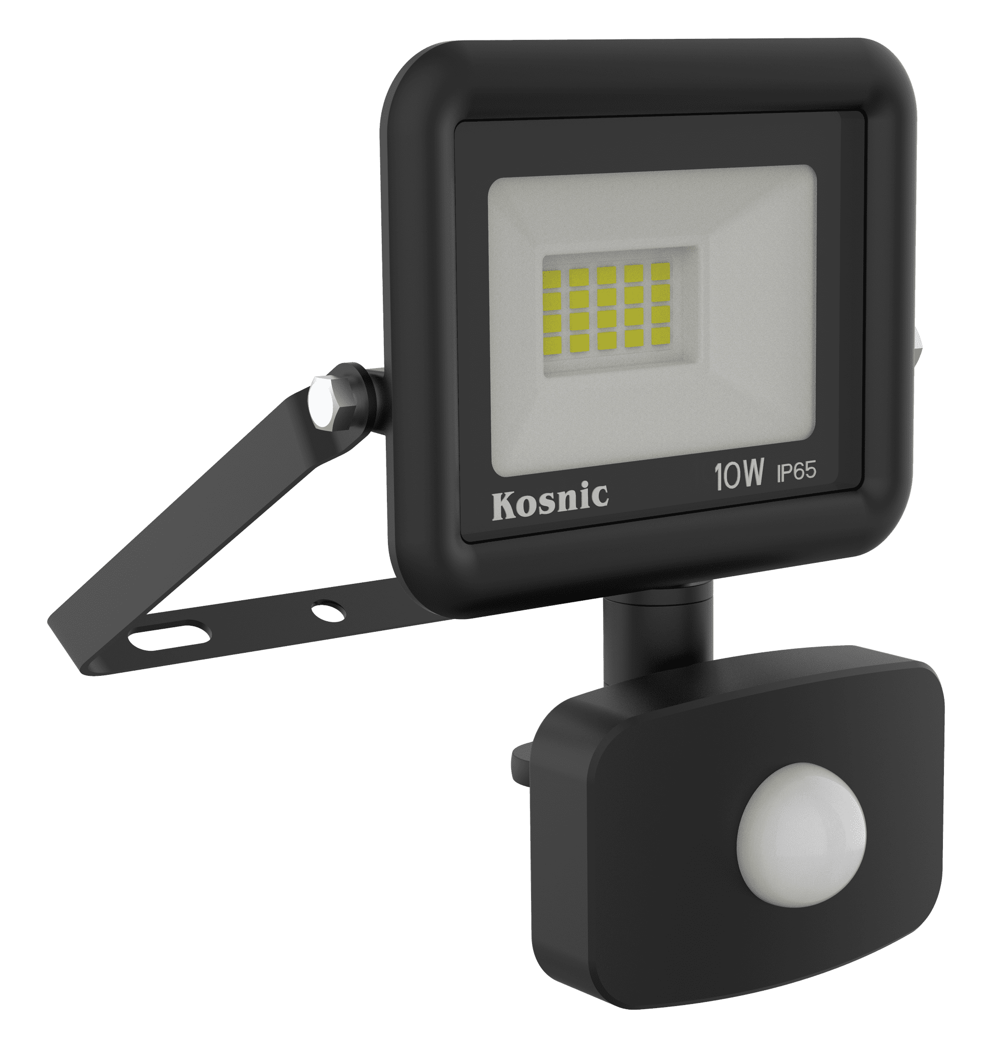 Kosnic RHI10-W65/S Rhine LED Floodlight 10W 6500K Black PIR ON/OFF