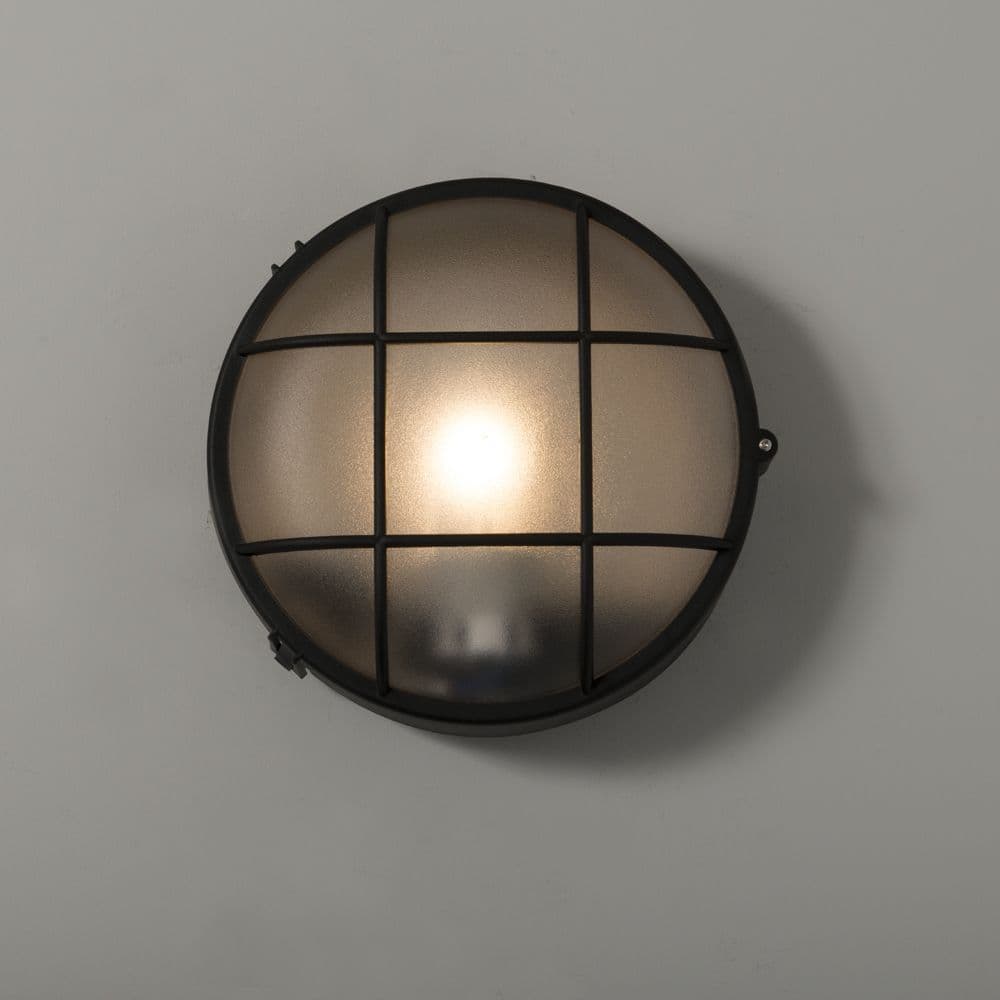 KSR Lighting KSR1505BLK Calvi E27 Round IP44 Bulkhead Black
