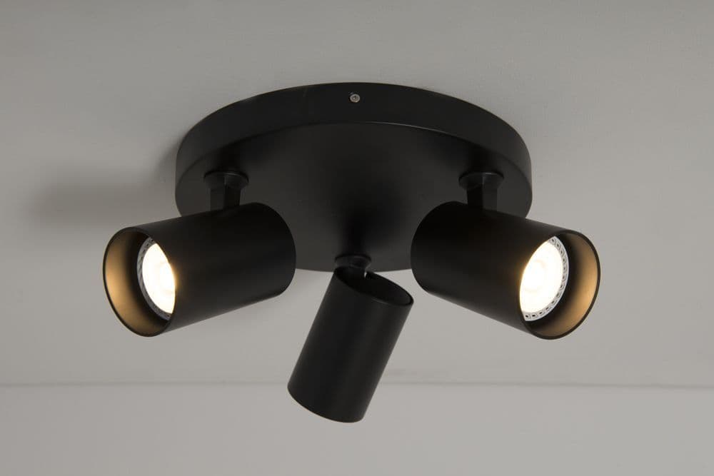 KSR Lighting KSR6263BLK Sofia GU10 Triple Plate Spotlight Black
