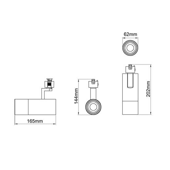 KSR Lighting KSR6561WH Escala Pro 20w 4000K LED Dimmable Track fitting ...