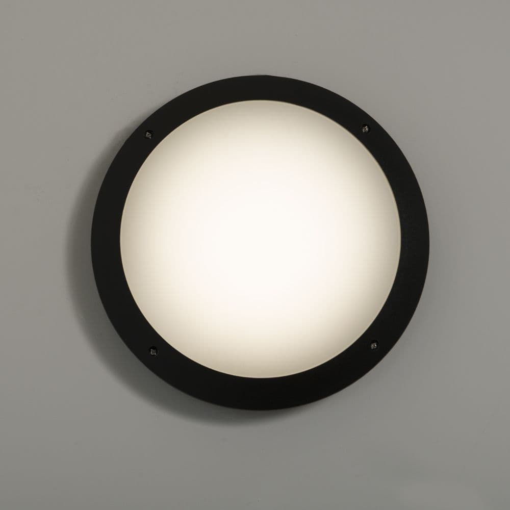 KSR Lighting KSRSF230/MW Latina Il Black 12W 4k LED IP66 Plain Bulkhead ...