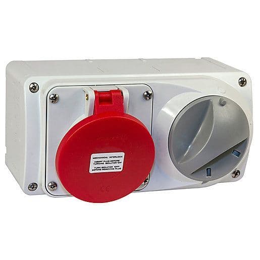 Lewden PM16/454146LW 16A 3P N E 400V Switched Socket IP44