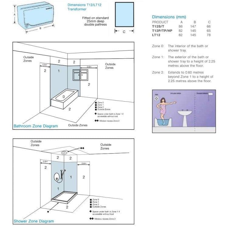 Manrose T12T 12v Transformer with Timer for Low Voltage / SELV ...