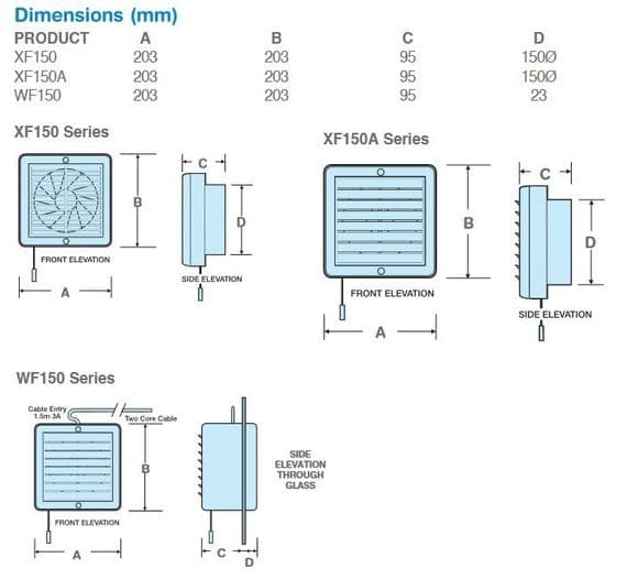 Manrose WF150A 6" 150mm Window Extractor Fan with Automatic Internal ...