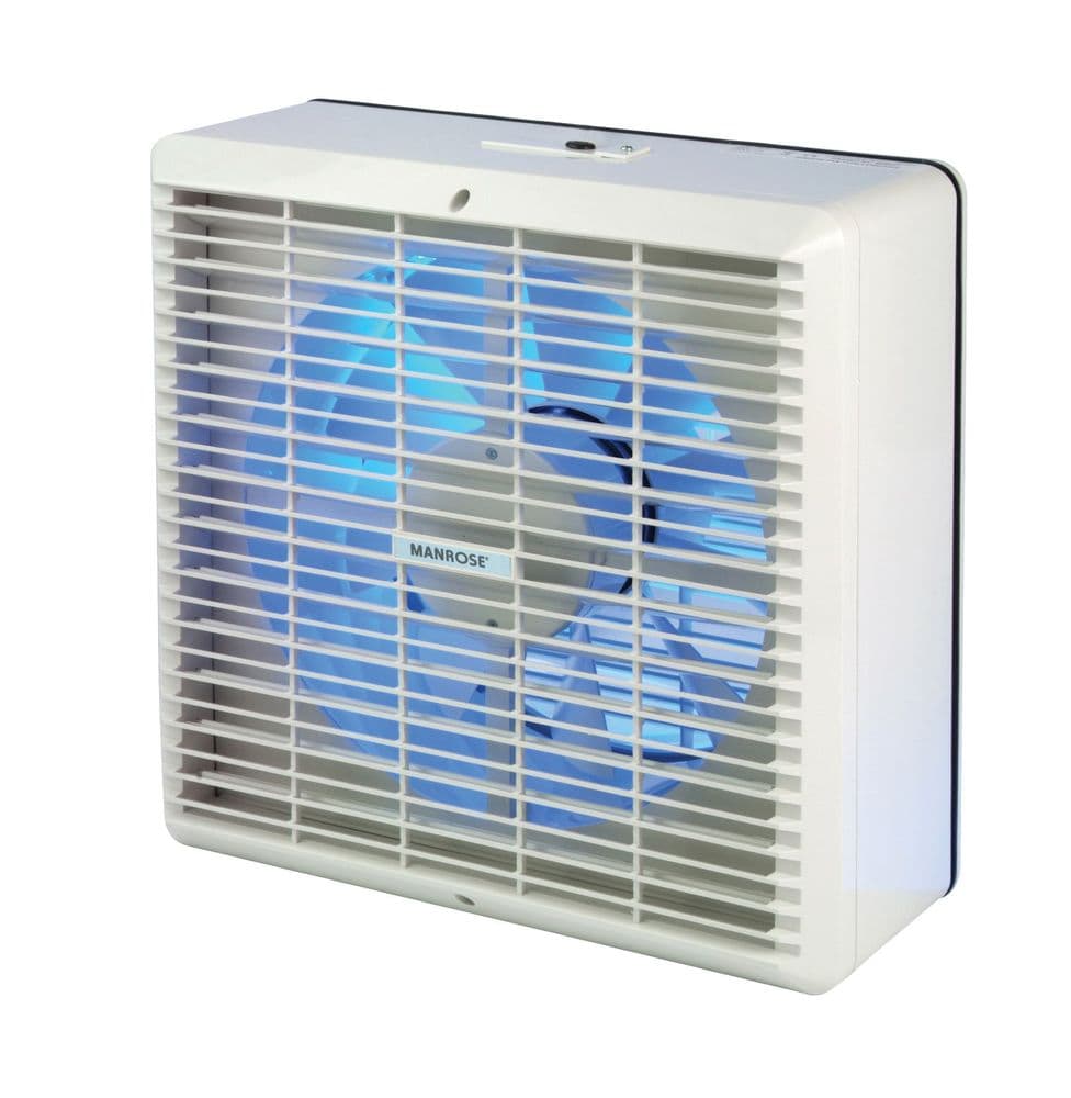Manrose WF300A 12" 300mm Window Extractor Fan with Thermo Activated ...