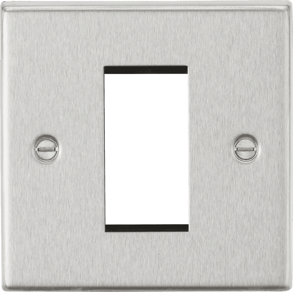 ML Accessories CS1GBC 1G Modular Faceplate - Square Edge Brushed Chrome