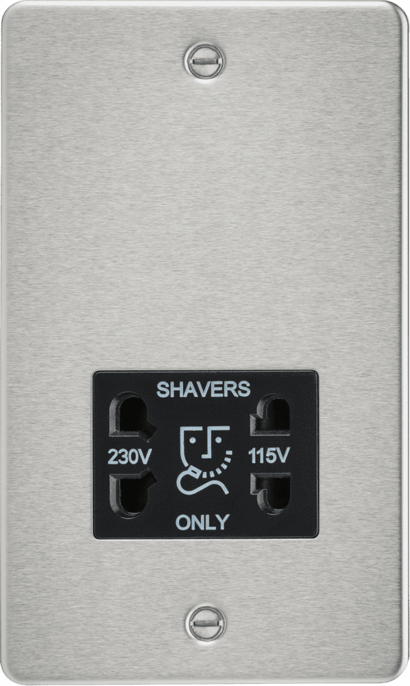 ML Accessories FP8900BC Flat Plate dual voltage shaver socket brushed ...