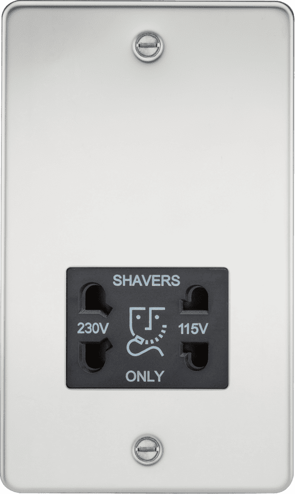 ML Accessories FP8900PC Flat Plate dual voltage shaver socket polished ...