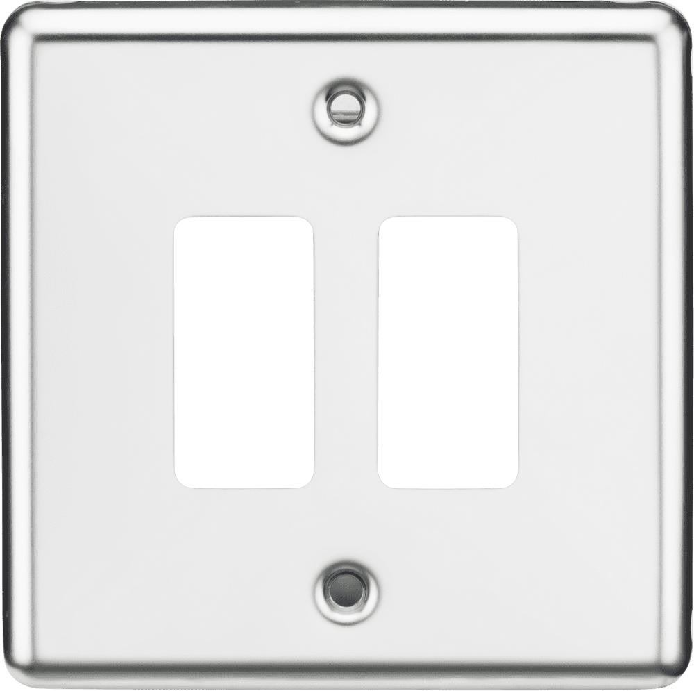ML Accessories GDCL2PC 2G Grid Faceplate - Rounded Edge Polished Chrome