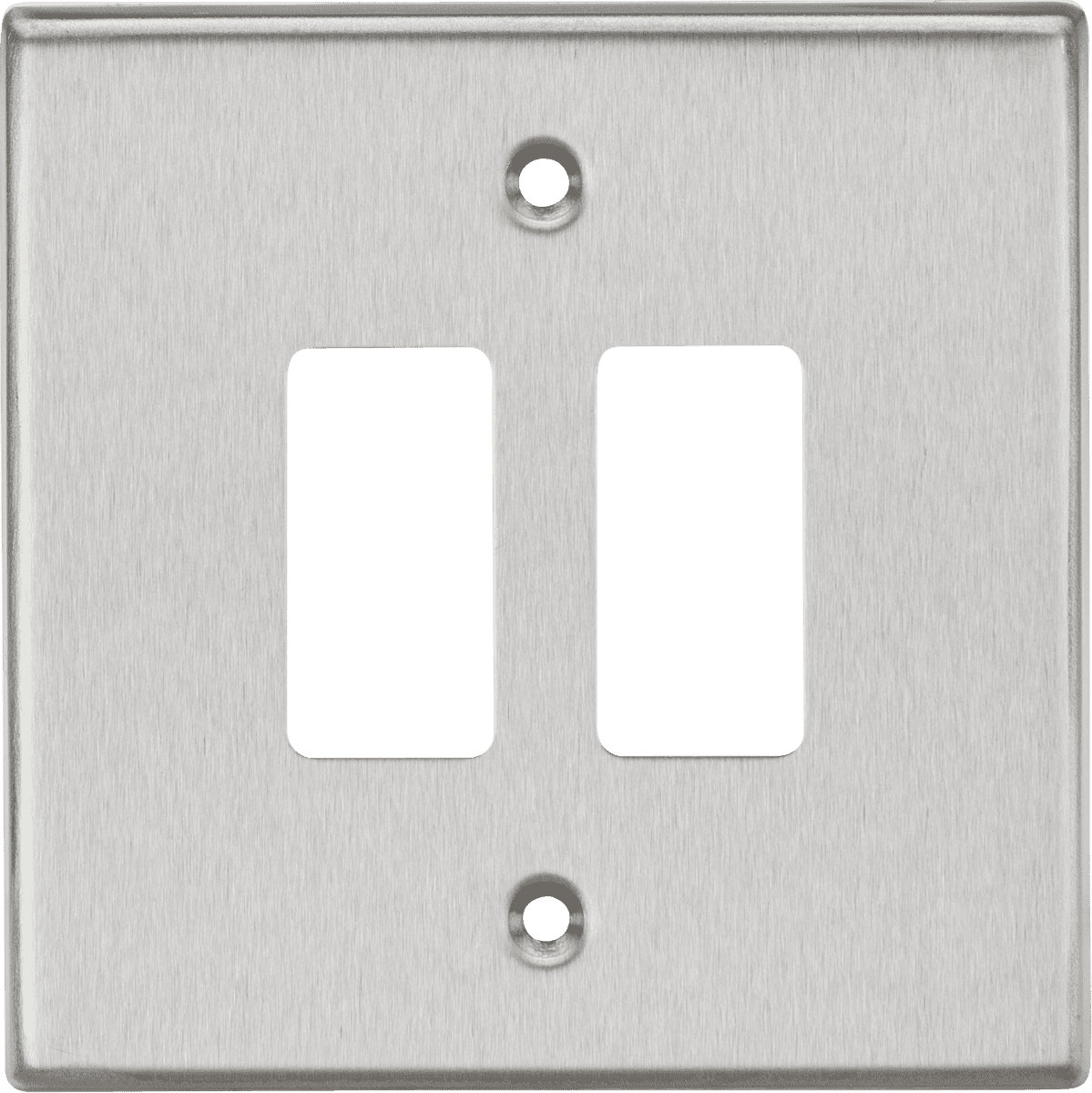 ML Accessories GDCS2BC 2G Grid Faceplate - Square Edge Brushed Chrome