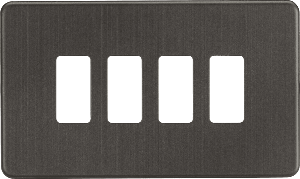 ML Accessories GDSF004SB Screwless 4G grid faceplate - smoked bronze