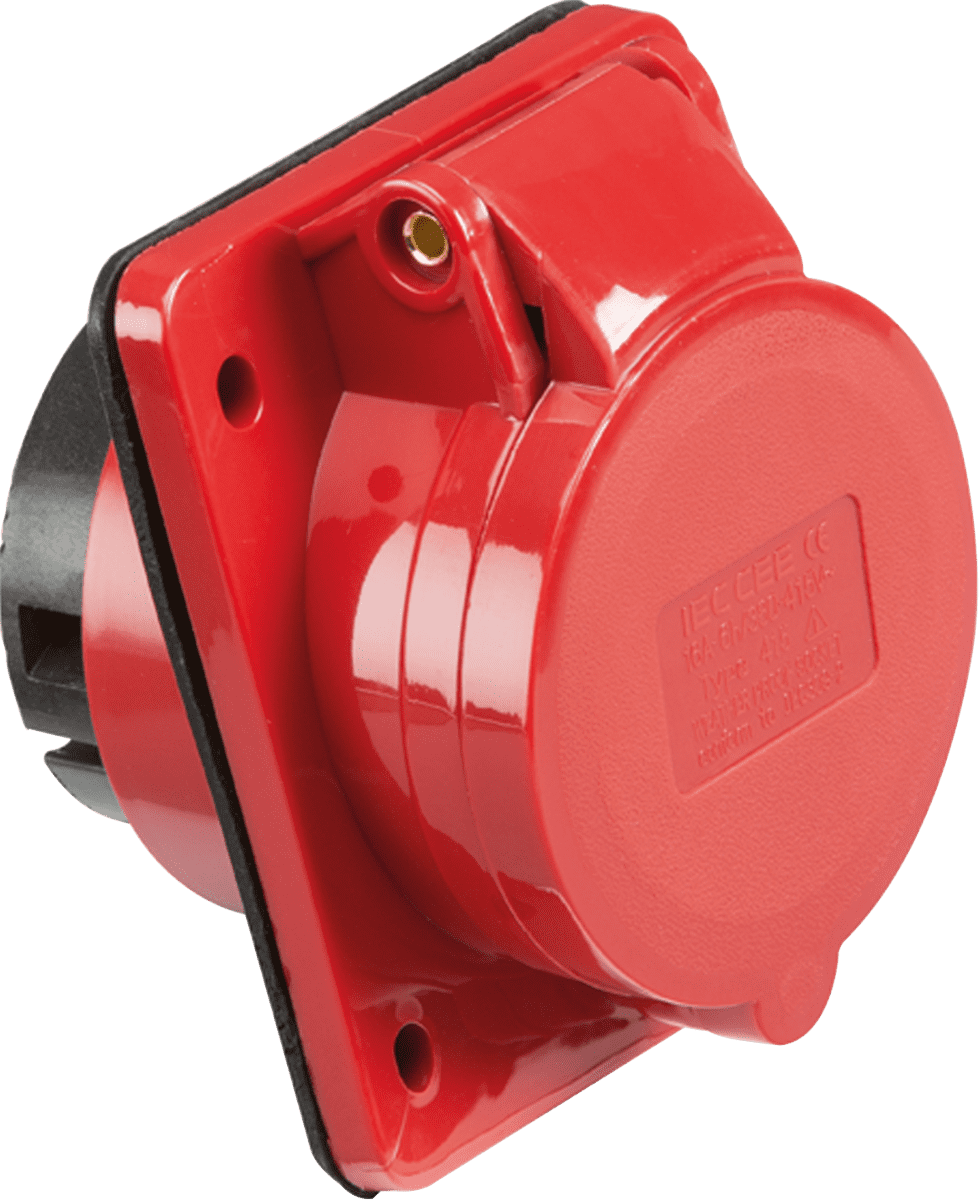 ML Accessories IN0017 415V IP44 16A Angled Panel Mount Socket 3P N E