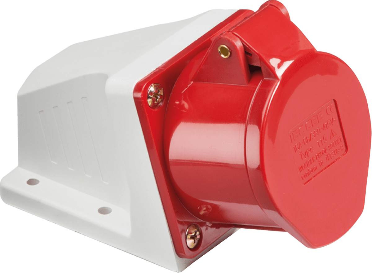 ML Accessories IN0019 415V IP44 16A Angled Surface Mount Socket 3P N E