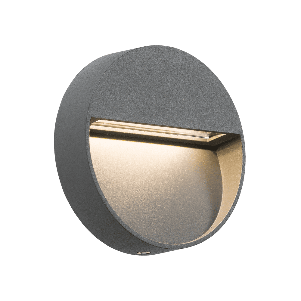 ML Accessories LWR2G 230V IP44 3W LED Round Wall/Guide Light - Grey