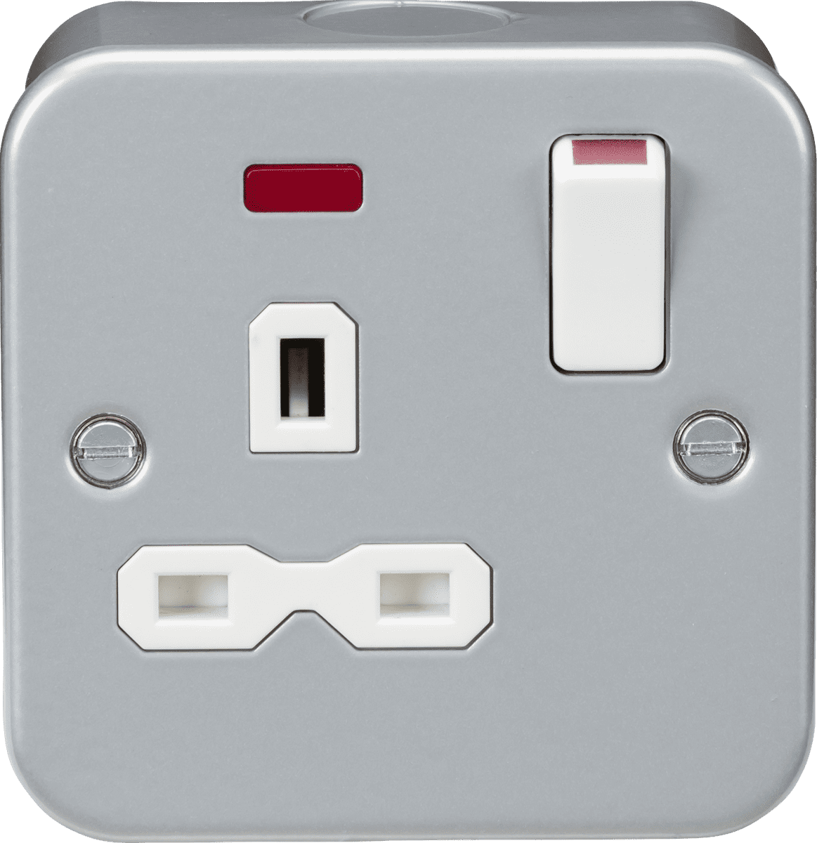 ML Accessories MR7000N Metal Clad 13A 1G DP switched socket with neon