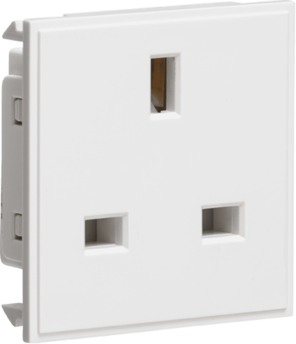 ML Accessories NET13WH 13A 1G unswitched socket module 50 x 50mm - white