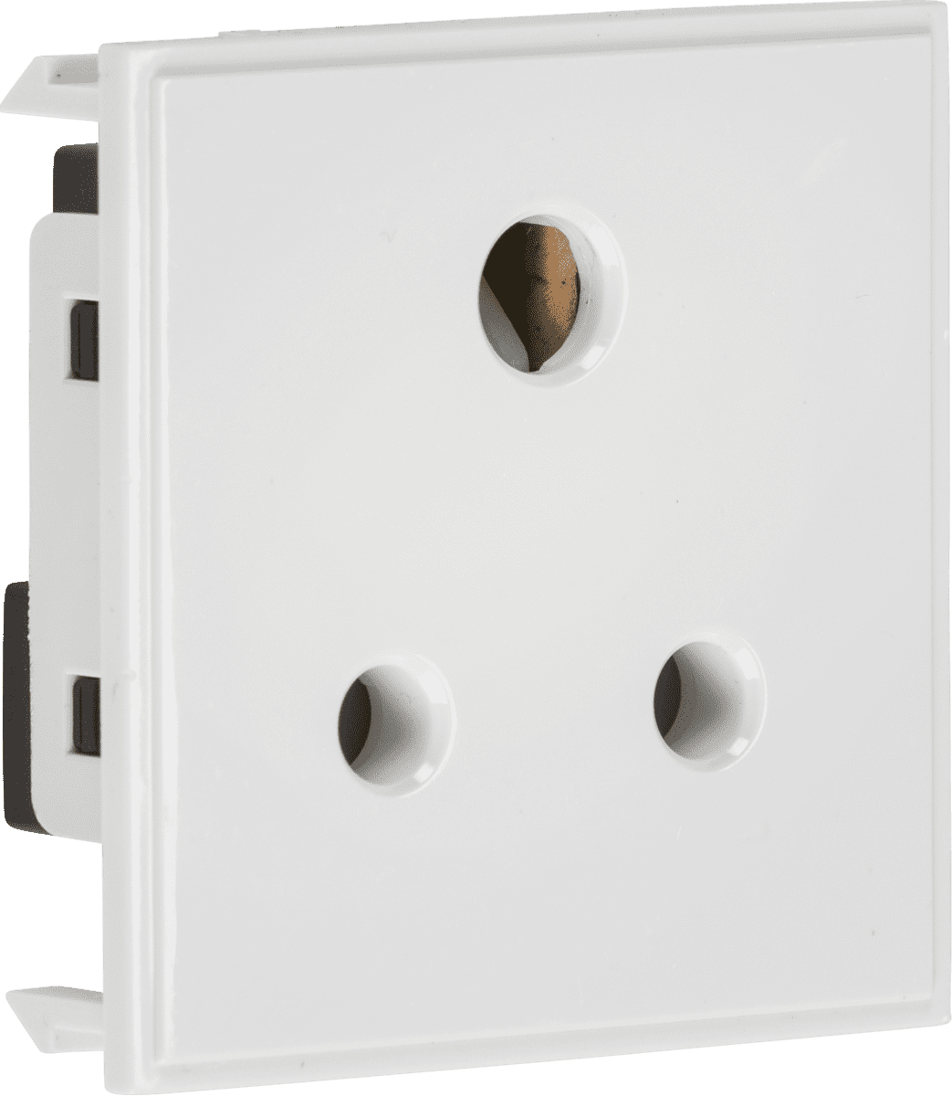 ML Accessories NET5AWH 5A unswitched round socket module 50 x 50mm - white