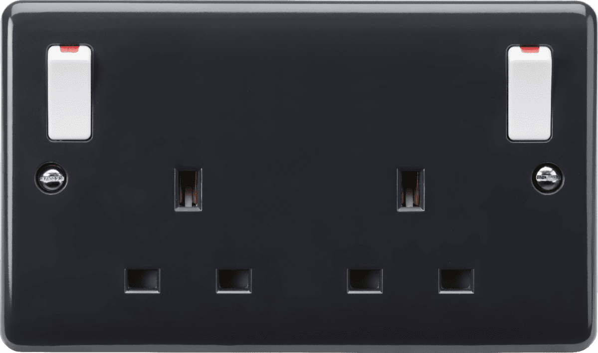 ML Accessories PM9001 13A 2G DP Switched Socket With White Rockers Part M