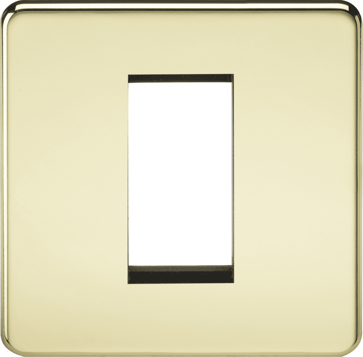 ML Accessories SF1GPB Screwless 1G Modular Faceplate - Polished Brass