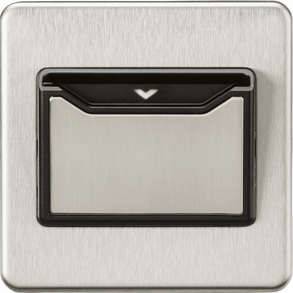 ML Accessories SFCARDBC Screwless 32A 1G Key Card Switch - Brushed Chrome