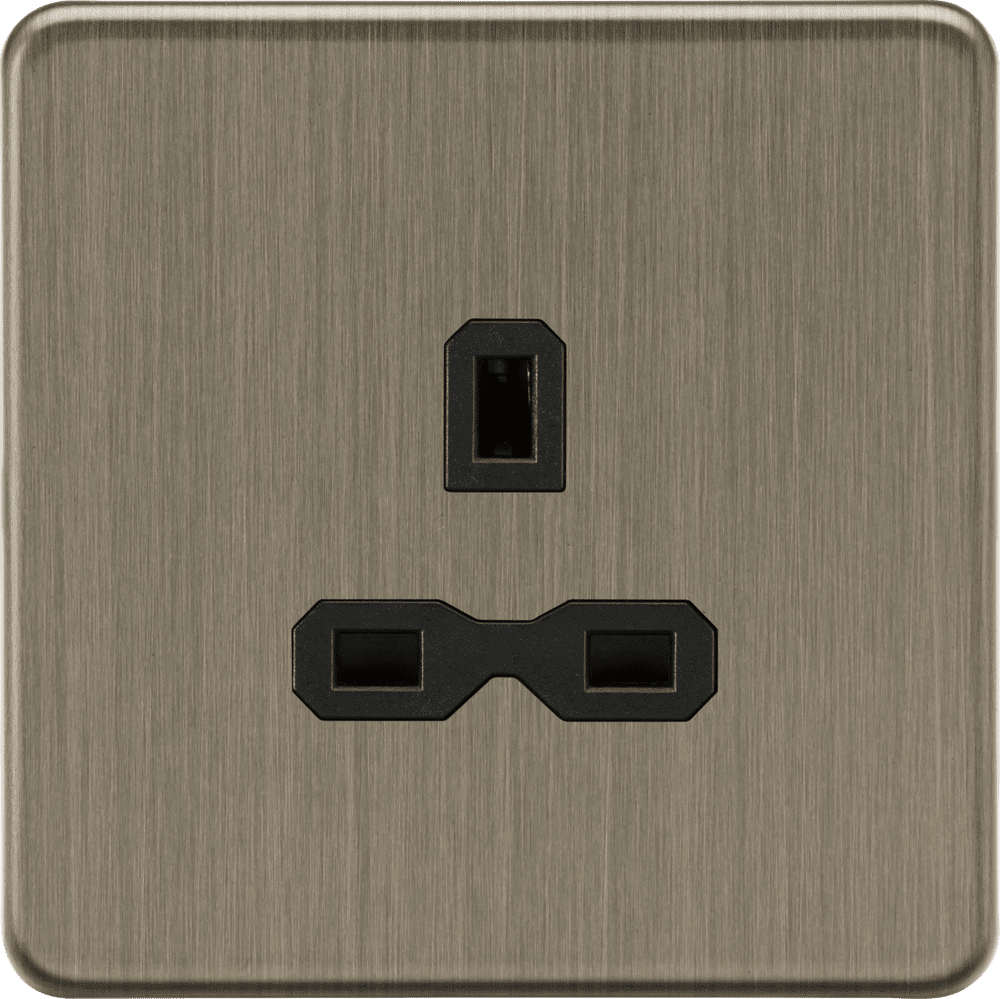 ML Accessories SFR7000UAB 13A 1G Unswitched Socket - Antique Brass