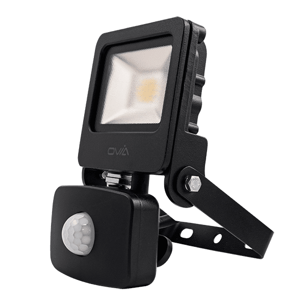 Ovia Lighting OV10110BKCWPIR 10W LED Floodlight 4K Black IP44 PIR